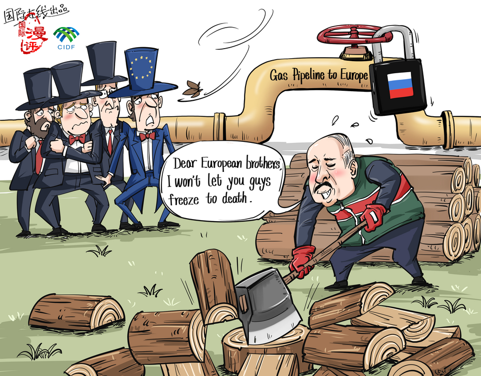 【Editorial Cartoon】For whom did Belarus’ President chop wood?-国际在线